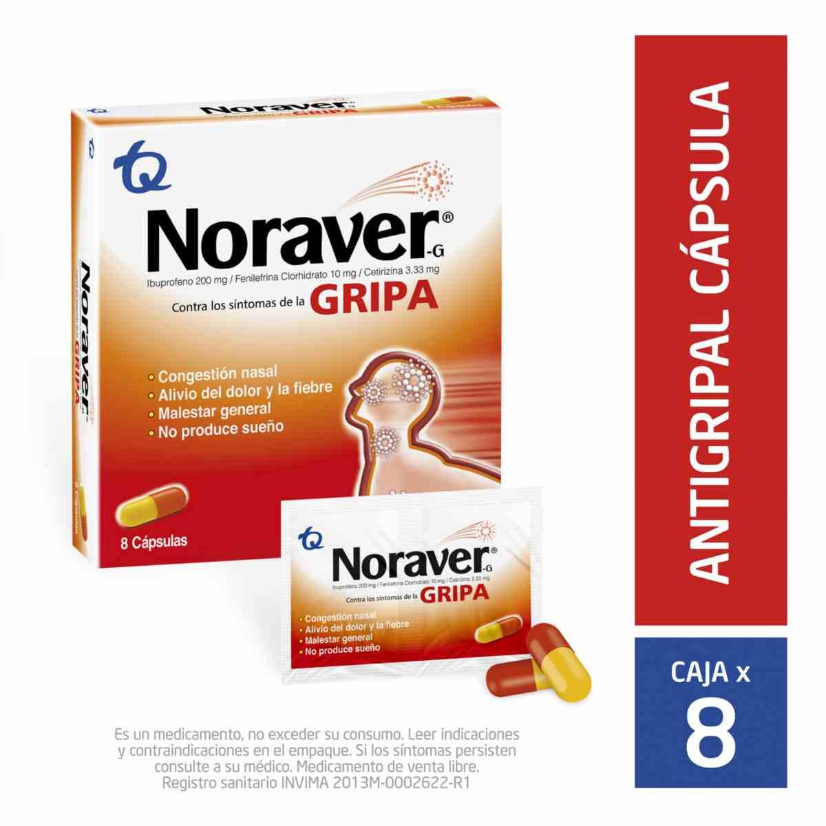 NORAVER GRIPA CAJA X 8 TABL
