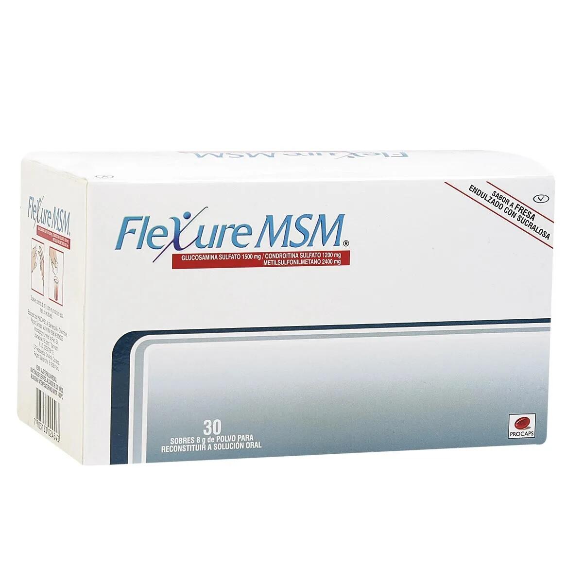 Flexure Msm Fresa Glucosamina/condroitina/metilsulfonilmetano X 30 Sobres