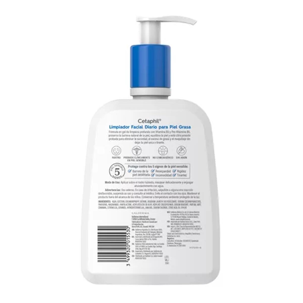 Cetaphil Limpiador Facial Diario Para Piel Grasa X 473 Ml